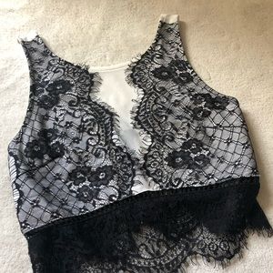 Lush | Tops | Lush Mesh And Lace Dress Crop Top | Poshmark